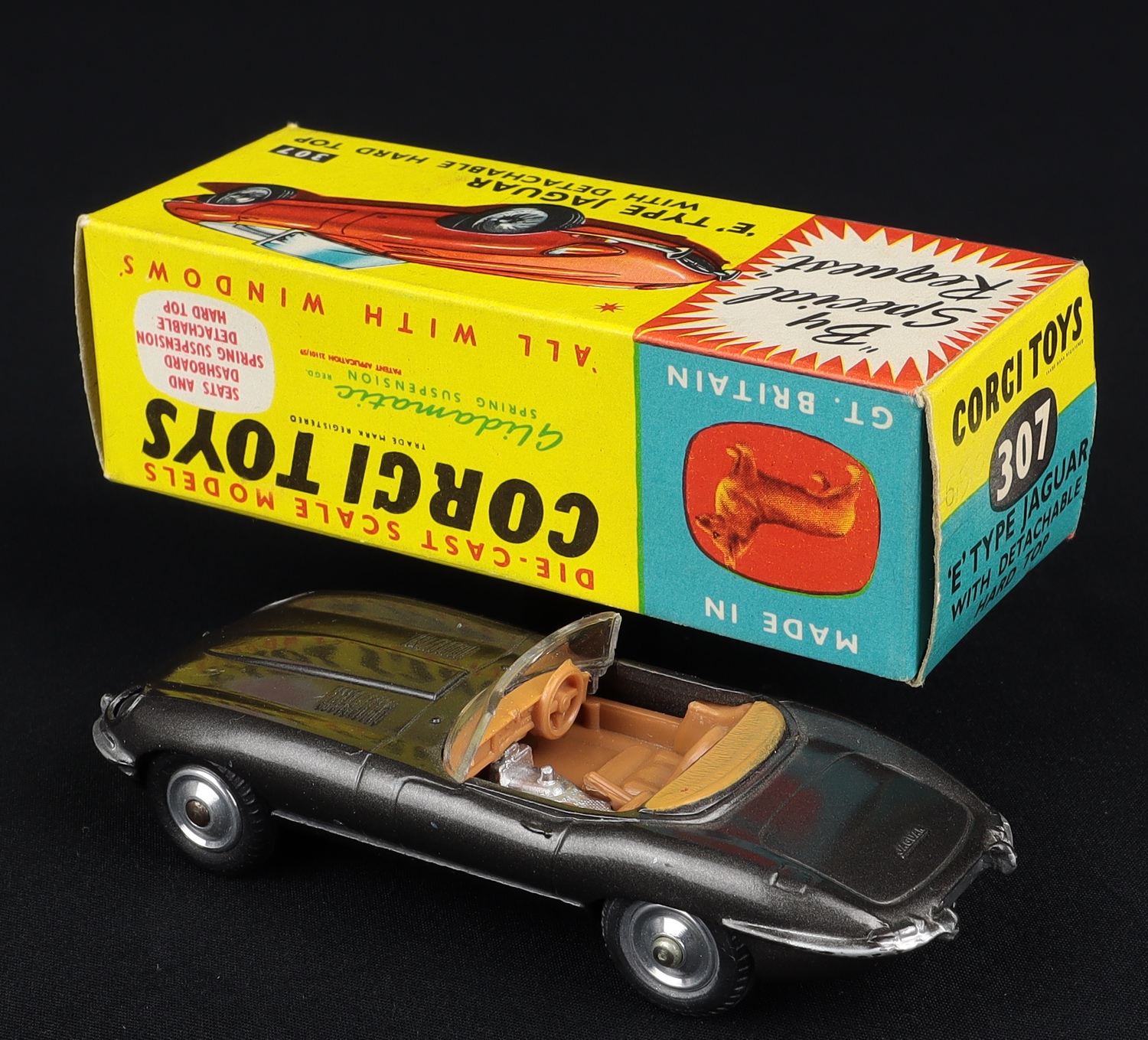 Corgi Toys 307 E-Type Jaguar - QDT