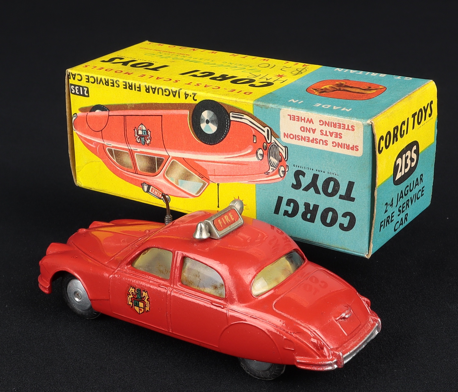 Corgi Toys 213S 2.4 Jaguar Fire Service Car - QDT