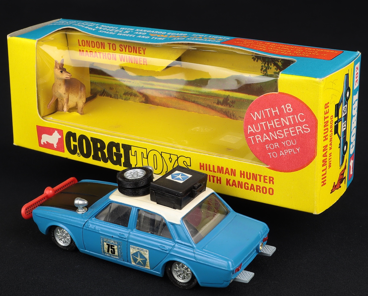 Corgi Toys 302 Hillman Hunter with Kangaroo - QDT