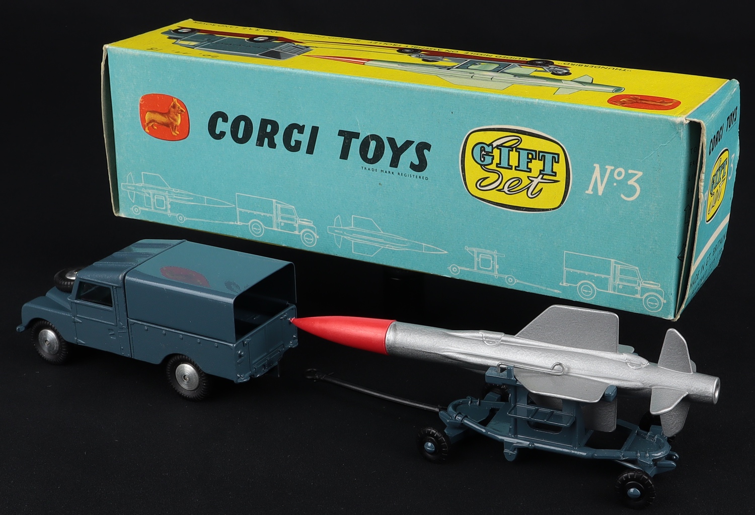 Corgi Gift Set 3 "Thunderbird" Guided Missile on Assembly Trolley & R.A ...