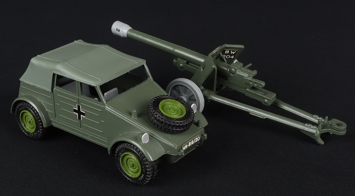 Dinky Toys 617 Volkswagen KDF & 50mm P.A.K. Anti Tank Gun - QDT
